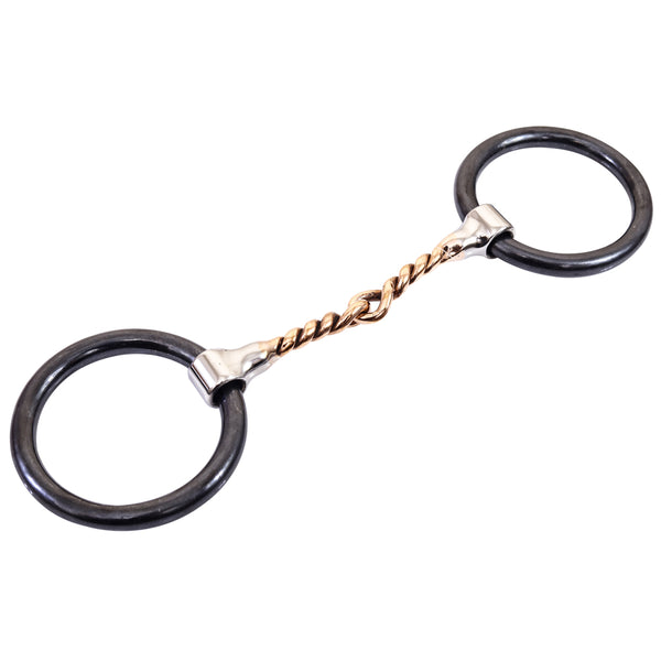 Broken Twisted Wire Copper Mouth O Ring Snaffle Bit – Hilason Saddles and Tack