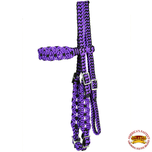 H. Bridle Headstall Flat Braided Paracord Hilason – Hilason – Hilason ...