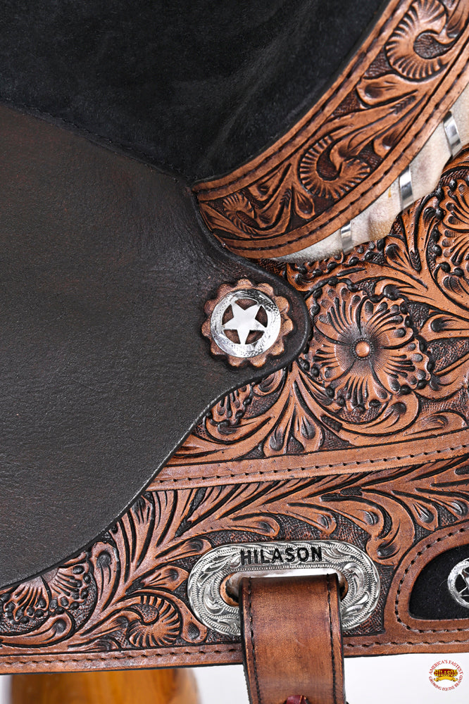 Hilason Western Horse Treeless Trail Barrel American Leather Saddle ...