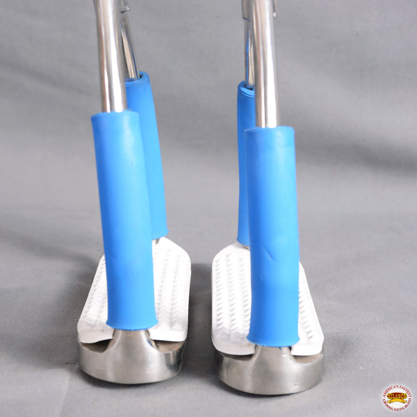 3 In Neck Hilason Western Slanted Stainless Steel rubber Pad Stirrups ...