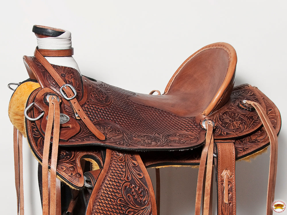 Western Horse Wade Saddle American Leather Trail Barrel Racing Hilason ...