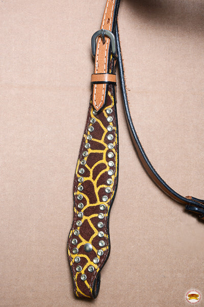 HILASON Western Horse Genuine American Leather Headstall Cheetah ...