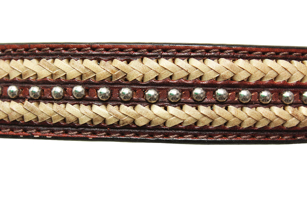 HILASON Western Horse Genuine American Leather Headstall Basket Weave ...