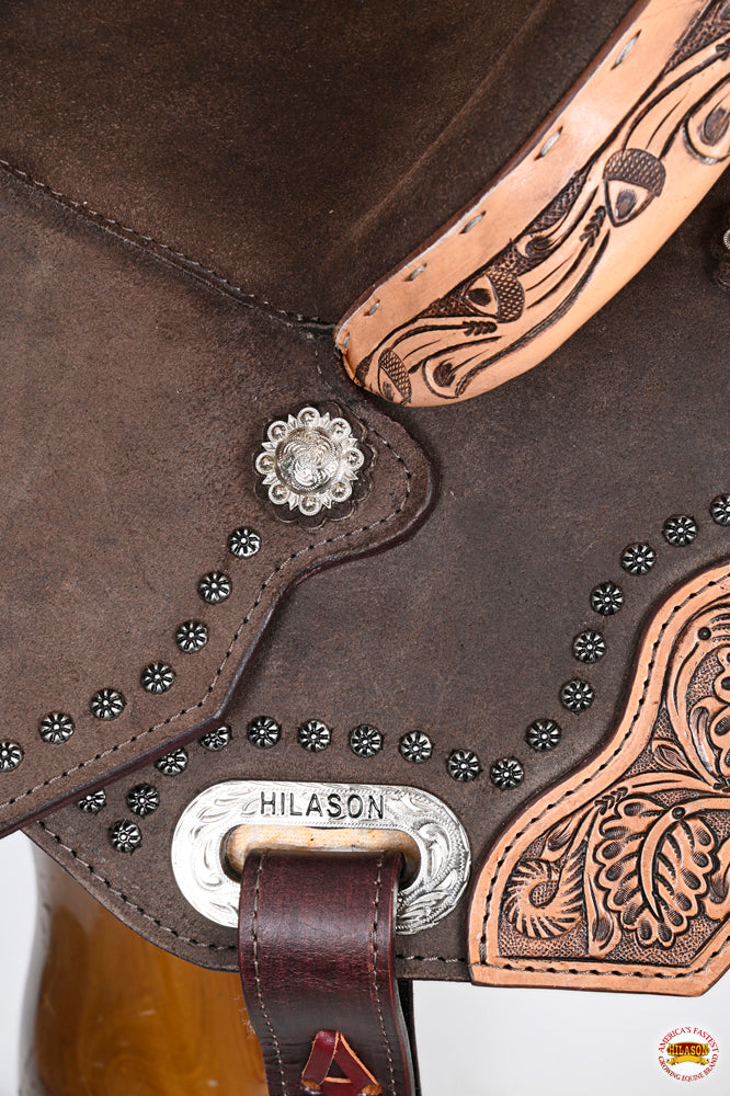 Hilason Western Horse Flex Tree Barrel Trail In American Leather Saddle ...