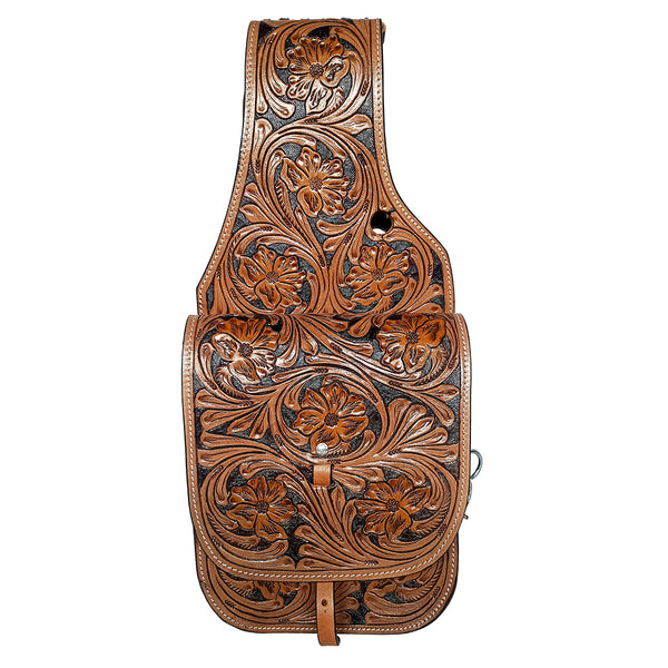 COMFYTACK Western Horse Leather Saddle Bag Heavyduty Floral Carved Bro ...