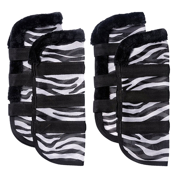 Tough-1 Western Horse Uv Protection Insects Zebra Print Fly Boots Set ...