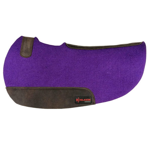 30X32 In Hilason Western Contoured Horse Saddle Pad Wool Felt Round Bl ...