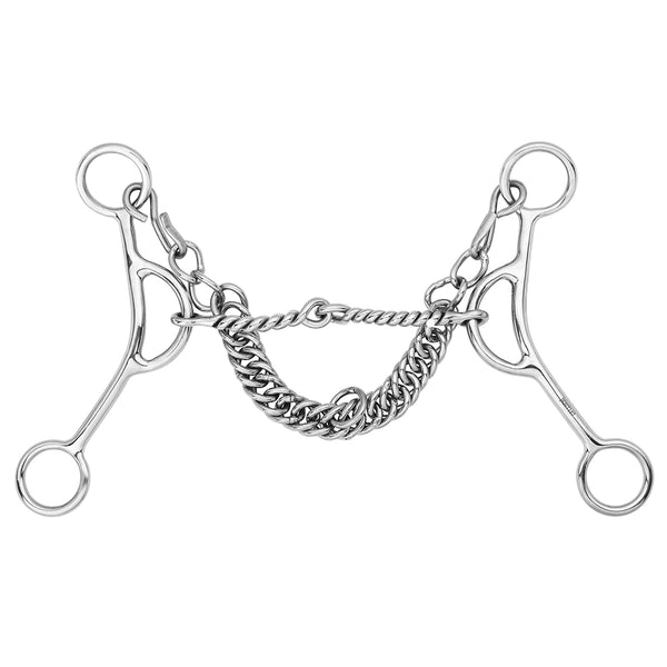 BAR H EQUINE Western Gag Bit with Twisted Wire Single Jointed Mouthpie ...