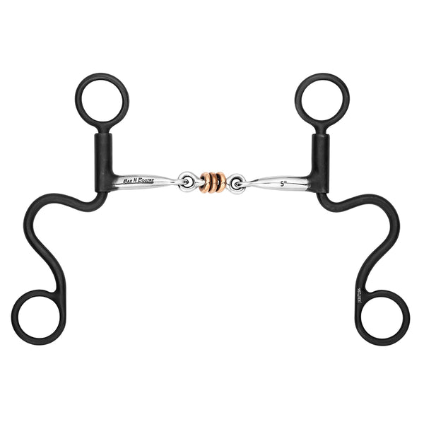 BAR H EQUINE Western Antique Short Shank Bit with Copper Rollers ...