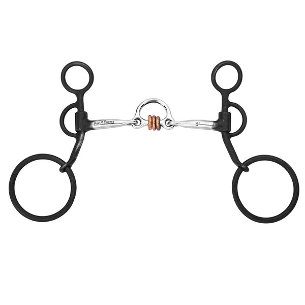 BAR H EQUINE Western Antique Cowboy Shank Bit with Copper Roller Mouth ...