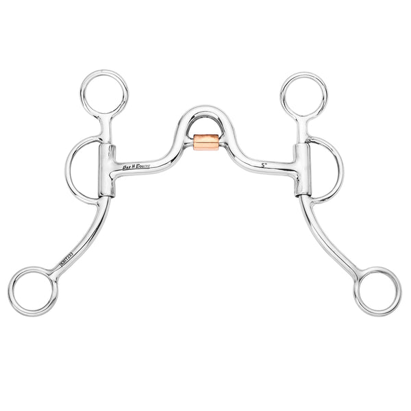 BAR H EQUINE Western Argentine Shank Bit with Low Port & Copper Roller ...