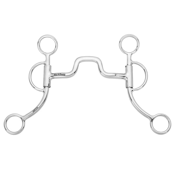 BAR H EQUINE Western Argentine Shank Bit with Low Port for Tongue Reli ...
