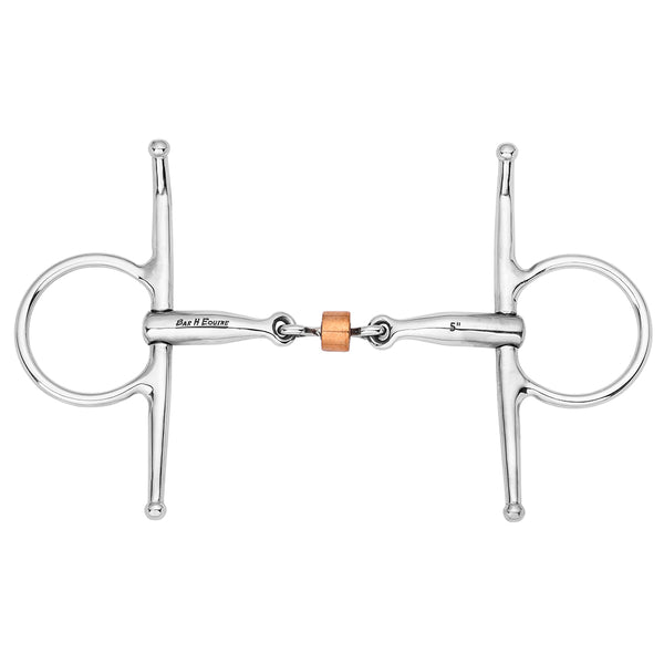 BAR H EQUINE Full Cheek Snaffle Bit with Three-Piece Copper Roller ...