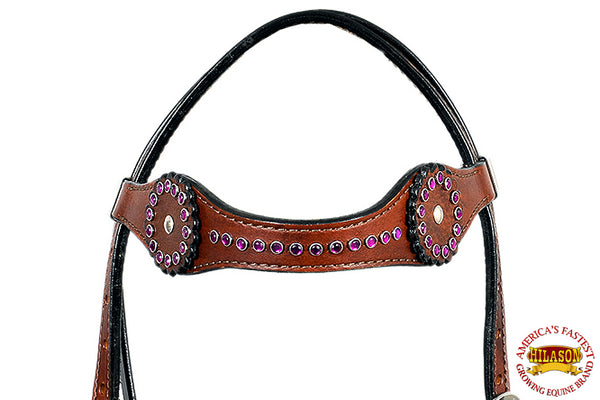 HILASON Western Horse Headstall Genuine American Leather brown ...