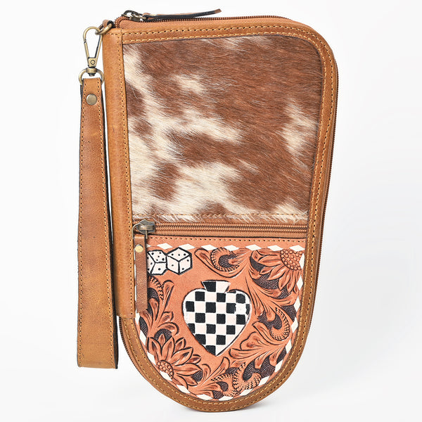 OHLAY Leather Travel Wallet Pistol/Gun Case Hairon Checkerboard Heart ...