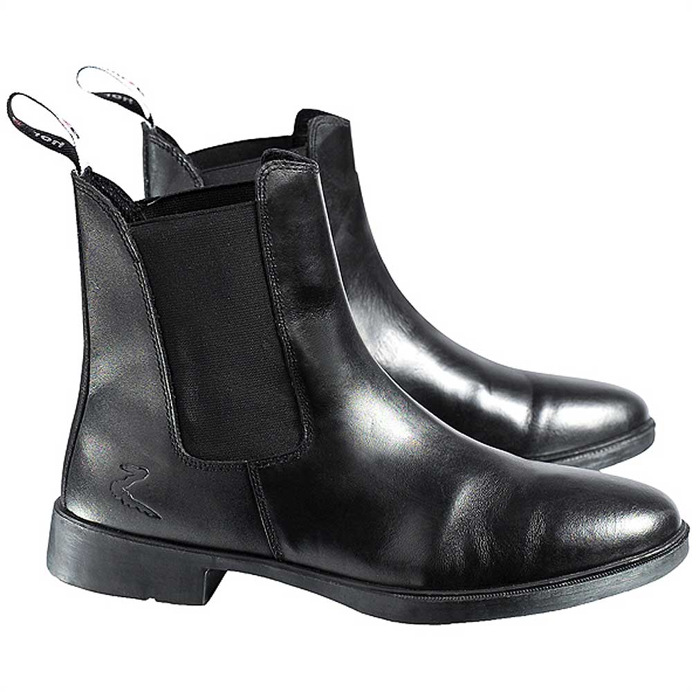 Horze Signature Pull-On Paddock Boots PU Leather Cambrelle Lining Elas ...