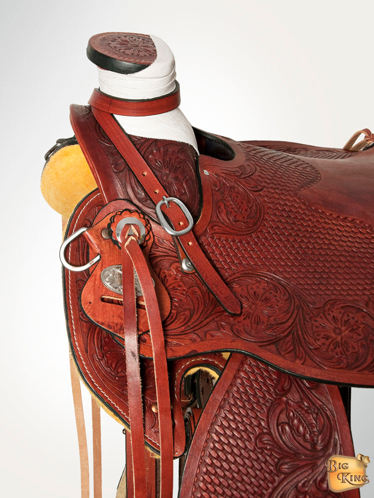 Western Horse Wade Saddle American Leather Ranch Roping Mahogany ...